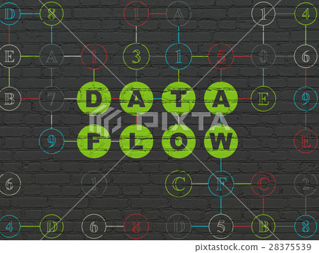 Information concept: Data Flow on wall background - Stock Illustration ...