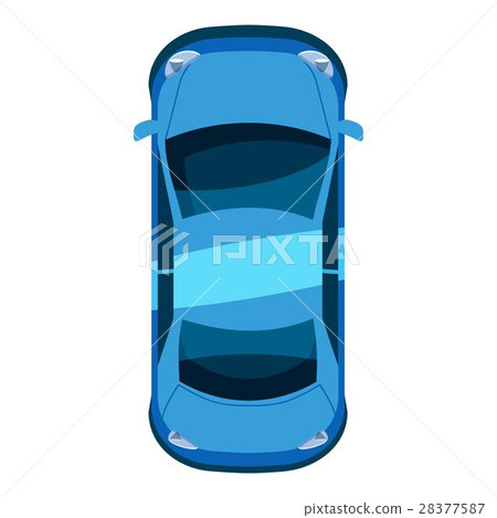 Blue car top view icon, isometric 3d style - Stock Illustration ...