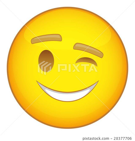 Eyewink suspicious emoticon icon, cartoon style - Stock Illustration ...
