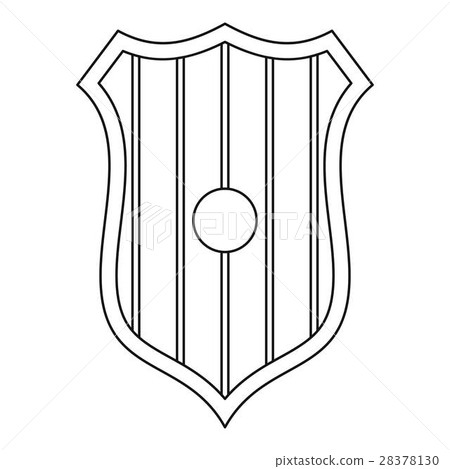 Protective shield icon, outline style - Stock Illustration [28378130 ...