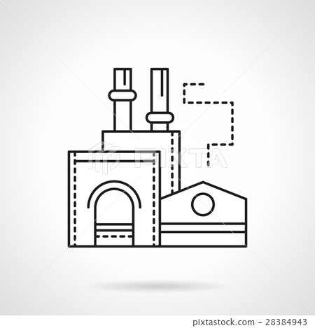 Ironworks plant flat line vector icon - Stock Illustration [28384943 ...