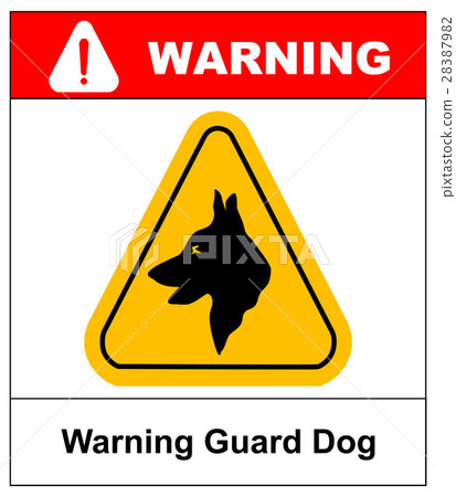 Yellow black triangle Warning Guard Dogs isolated - Stock Illustration ...