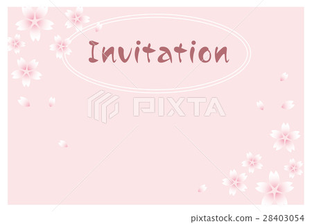 Cherry blossoms invitation letter (pink) - Stock Illustration [28403054 ...