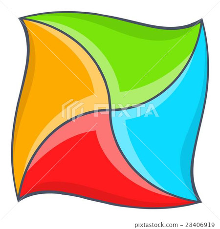 Abstract square shape icon, cartoon style - Stock Illustration ...