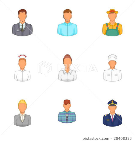 Workers icons set, cartoon style - Stock Illustration [28408353] - PIXTA