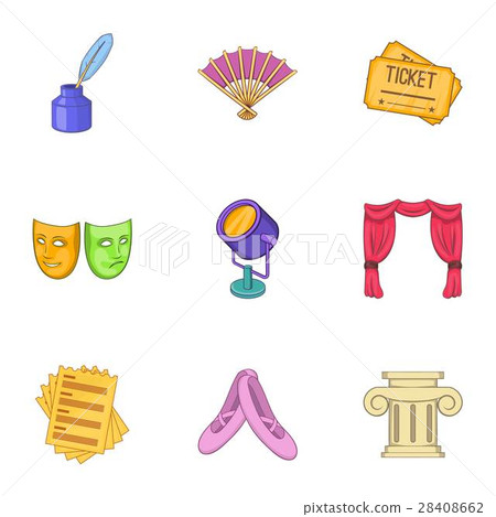 Performance icons set, cartoon style - Stock Illustration [28408662 ...