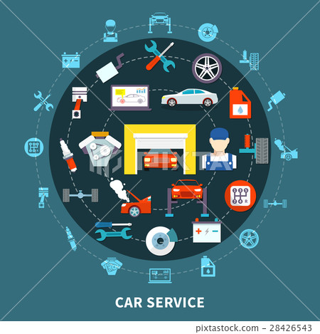 Auto Service Design Concept - Stock Illustration [28426543] - PIXTA