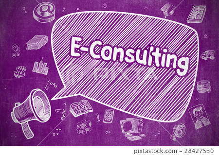 E-Consulting - Doodle Illustration on Purple - Stock Illustration ...