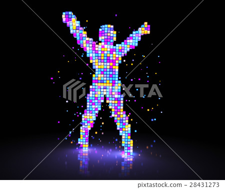 Pixel Man jumping - Stock Illustration [28431273] - PIXTA