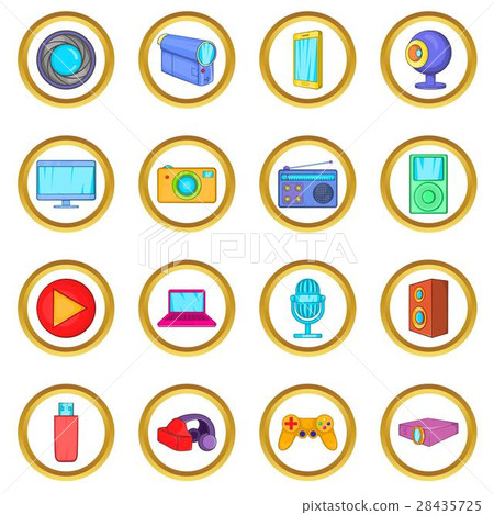 Multimedia vector set, cartoon style - Stock Illustration [28435725 ...