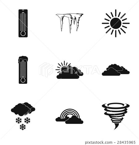 Weather outside icons set, simple style - Stock Illustration [28435965 ...