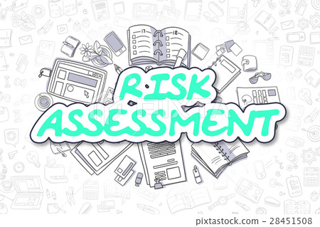 Risk Assessment - Cartoon Green Word. Business - Stock Illustration ...