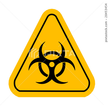 Warning icon in yellow triangle. Biohazard, toxic - Stock Illustration ...