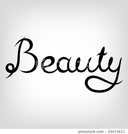Vector Hand-drawn Lettering. Beauty. - Stock Illustration [28453611 ...