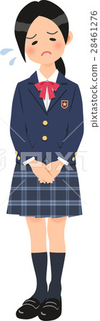 School girls who are falling in uniforms - Stock Illustration [28461276 ...