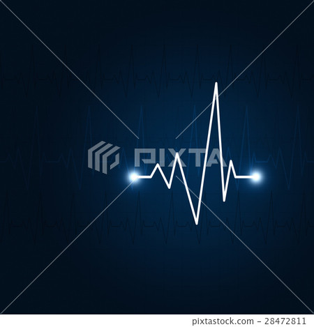 Heart Pulse Blue Background - Stock Illustration [28472811] - PIXTA