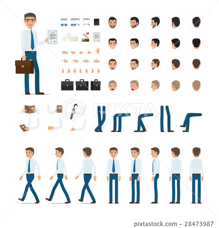 Person Creation Set in Simple Cartoon Design. - Stock Illustration ...