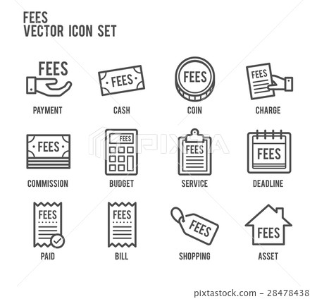 fees payment line vector icon set - Stock Illustration [28478438] - PIXTA