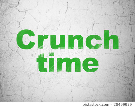 Business concept: Crunch Time on wall background - Stock Illustration ...