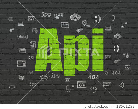 Database concept: Api on wall background - Stock Illustration [28501255 ...