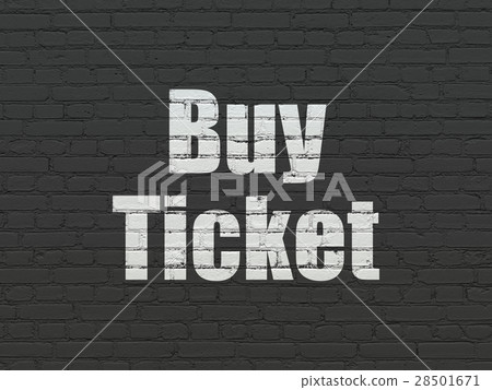 Tourism concept: Buy Ticket on wall background - Stock Illustration ...