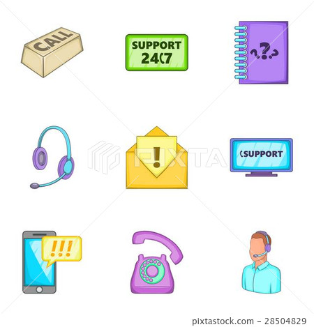 Support icons set, cartoon style - Stock Illustration [28504829] - PIXTA