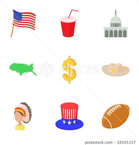 USA icons set, cartoon style - Stock Illustration [28505157] - PIXTA
