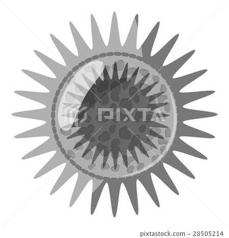 Round bacteria icon, gray monochrome style - Stock Illustration ...