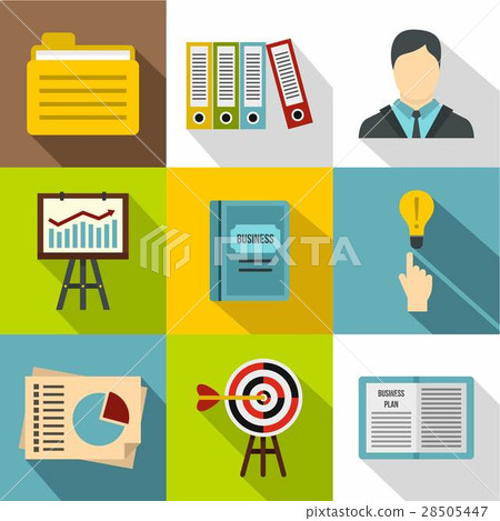 Earnings icons set, flat style - Stock Illustration [28505447] - PIXTA