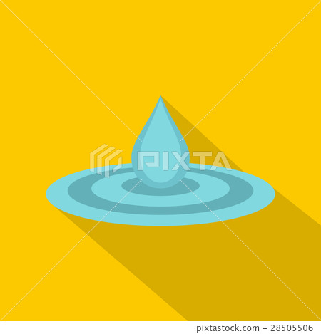Water drop and spill icon, flat style - Stock Illustration [28505506 ...