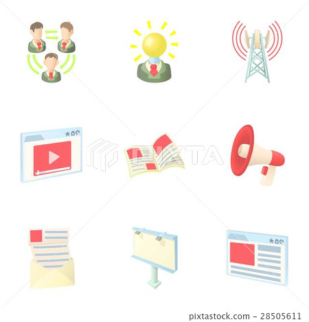 Internet connection icons set, cartoon style - Stock Illustration ...