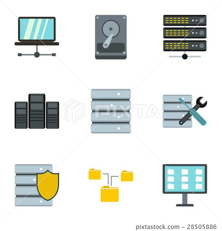Computer repair icons set, flat style - Stock Illustration [28505886 ...