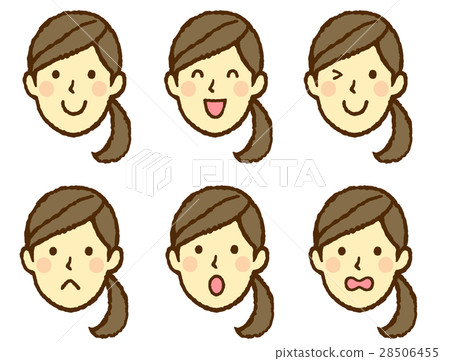 Young lady face embrace and pleasure - Stock Illustration [28506455 ...