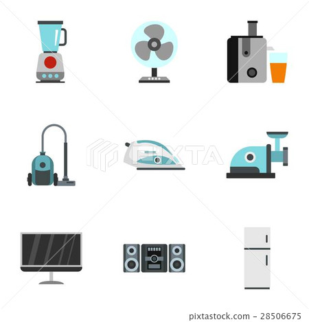 Devices for home icons set, flat style - Stock Illustration [28506675 ...