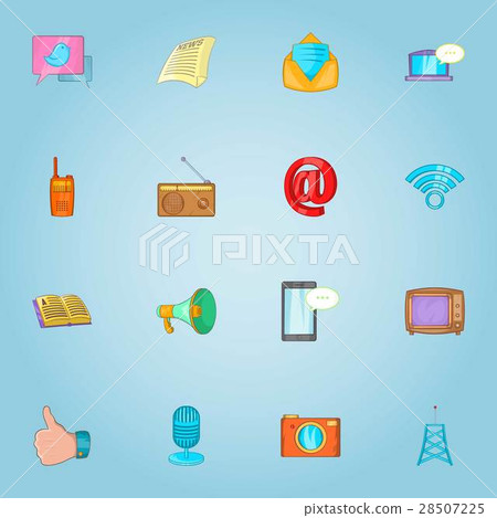 Internet connection icons set, cartoon style - Stock Illustration ...