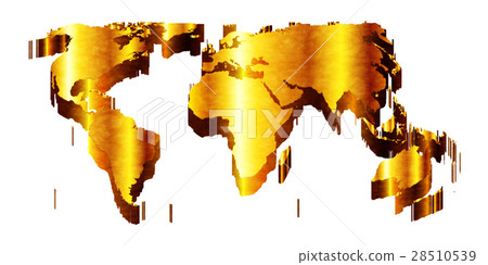 World Map Gold Icon - Stock Illustration [28510539] - PIXTA