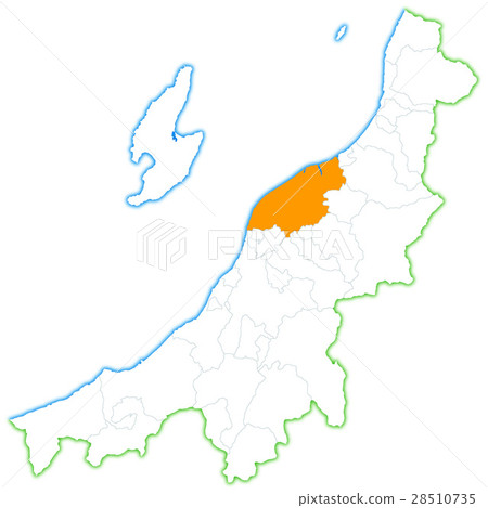 Niigata City and Niigata Prefecture Map - Stock Illustration [28510735 ...