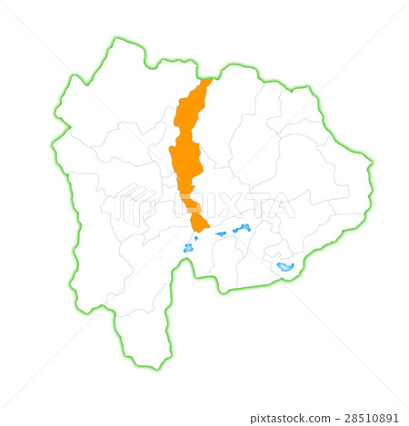 Kofu City and Yamanashi Prefecture Map - Stock Illustration [28510891 ...