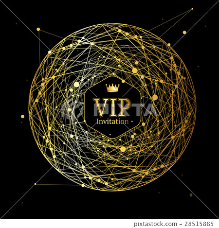 Golden Vip Round Sphere Dotted Mesh Background - Stock Illustration ...