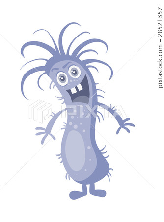 Blue Bacteria Cartoon Vector Character Icon - Stock Illustration ...