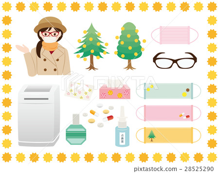Hay fever disease goods illustration set - Stock Illustration [28525290 ...