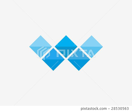 Letter W logo alphabet mosaic icon set . - Stock Illustration [28530563 ...