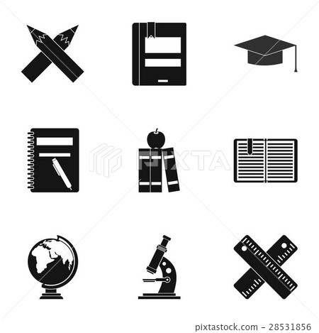 Children education icons set, simple style - Stock Illustration ...