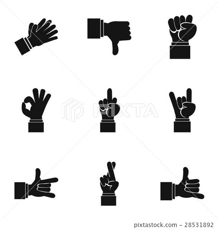 Hand icons set, simple style - Stock Illustration [28531892] - PIXTA