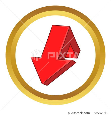 Red broken arrow vector icon - Stock Illustration [28532919] - PIXTA