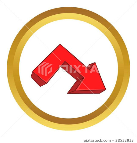 Red broken arrow vector icon - Stock Illustration [28532932] - PIXTA