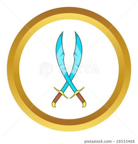 Crossed scimitars vector icon - Stock Illustration [28533488] - PIXTA