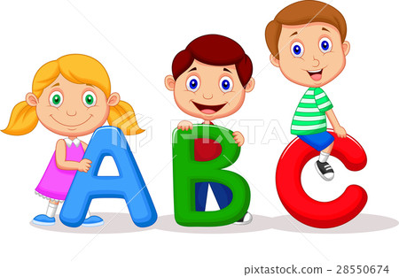 Children with ABC alphabet - Stock Illustration [28550674] - PIXTA