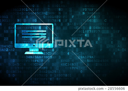 Software concept: Monitor on digital background - Stock Illustration ...