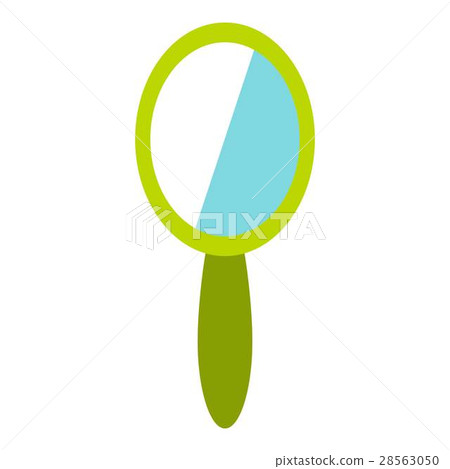 Green hand mirror icon, flat style - Stock Illustration [28563050] - PIXTA